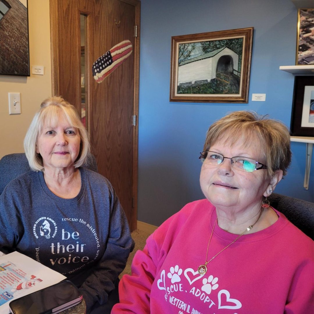Jan Helms and Jane Berg with Western Illinois Animal Rescue | Prairie Communications, LLC